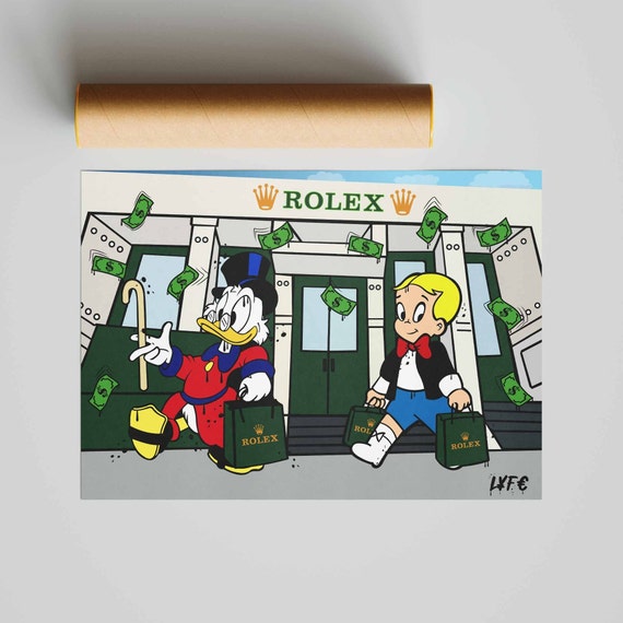 Scrooge Mcduck X Richie Rich X Rolex POSTER Art Print Street | Etsy
