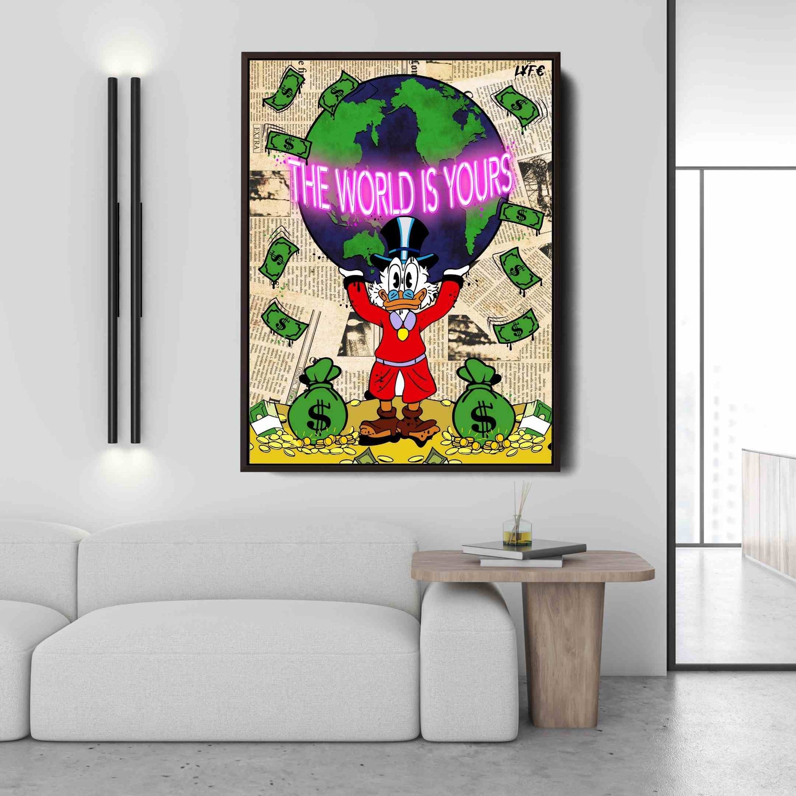 Scrooge Mcduck X Scarface Neon CANVAS Montana neon Art | Etsy