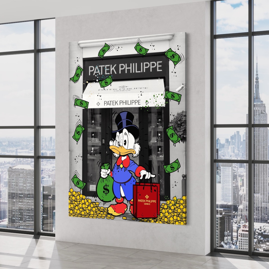 CANVAS ART Scrooge Mcduck Patek Philippe Rolex Watch Art Gifts for Him ...