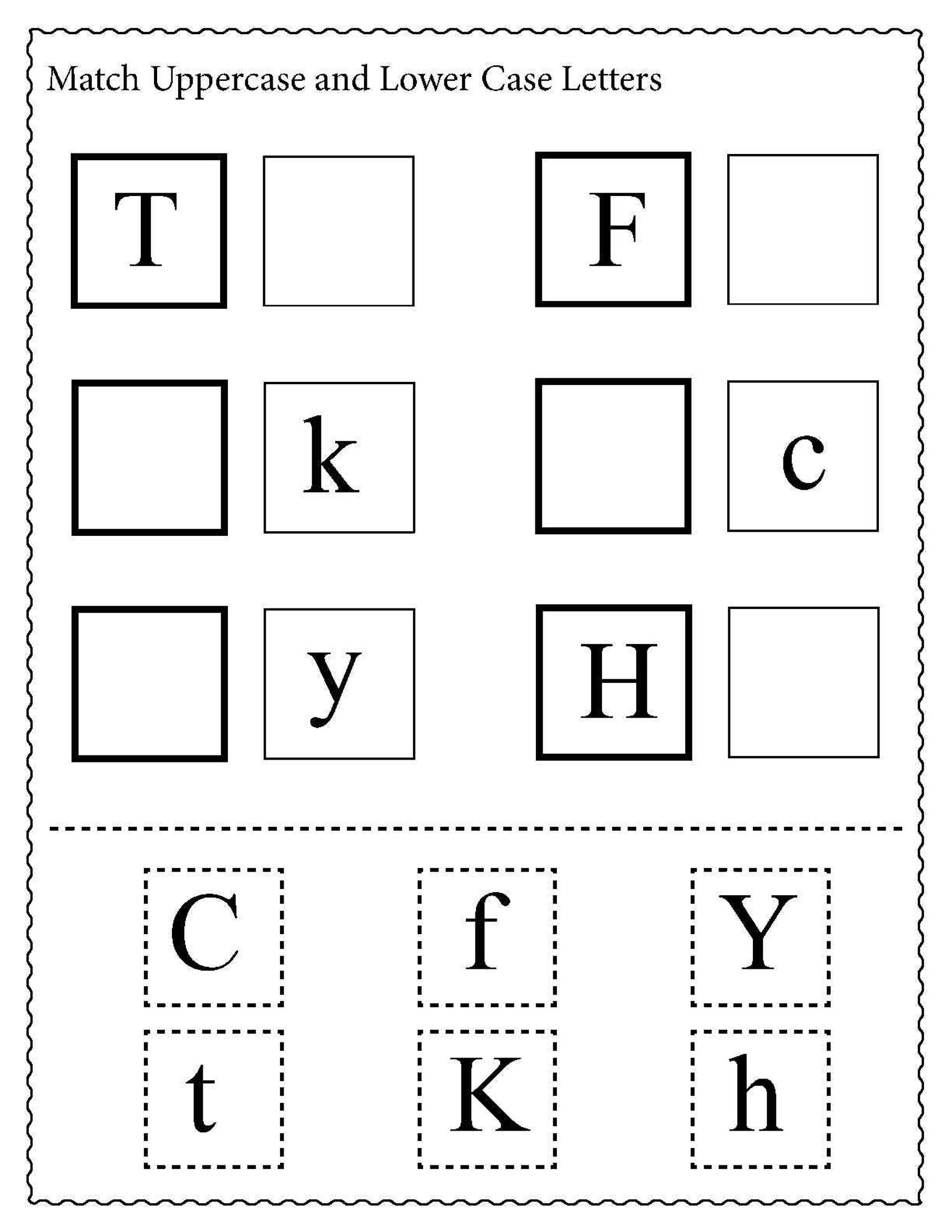 Letter Matching Uppercase and Lowercase Worksheets (printable PDF ...