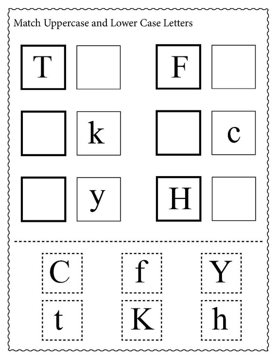Uppercase And Lowercase Matching Worksheet Uppercase And Lowercase