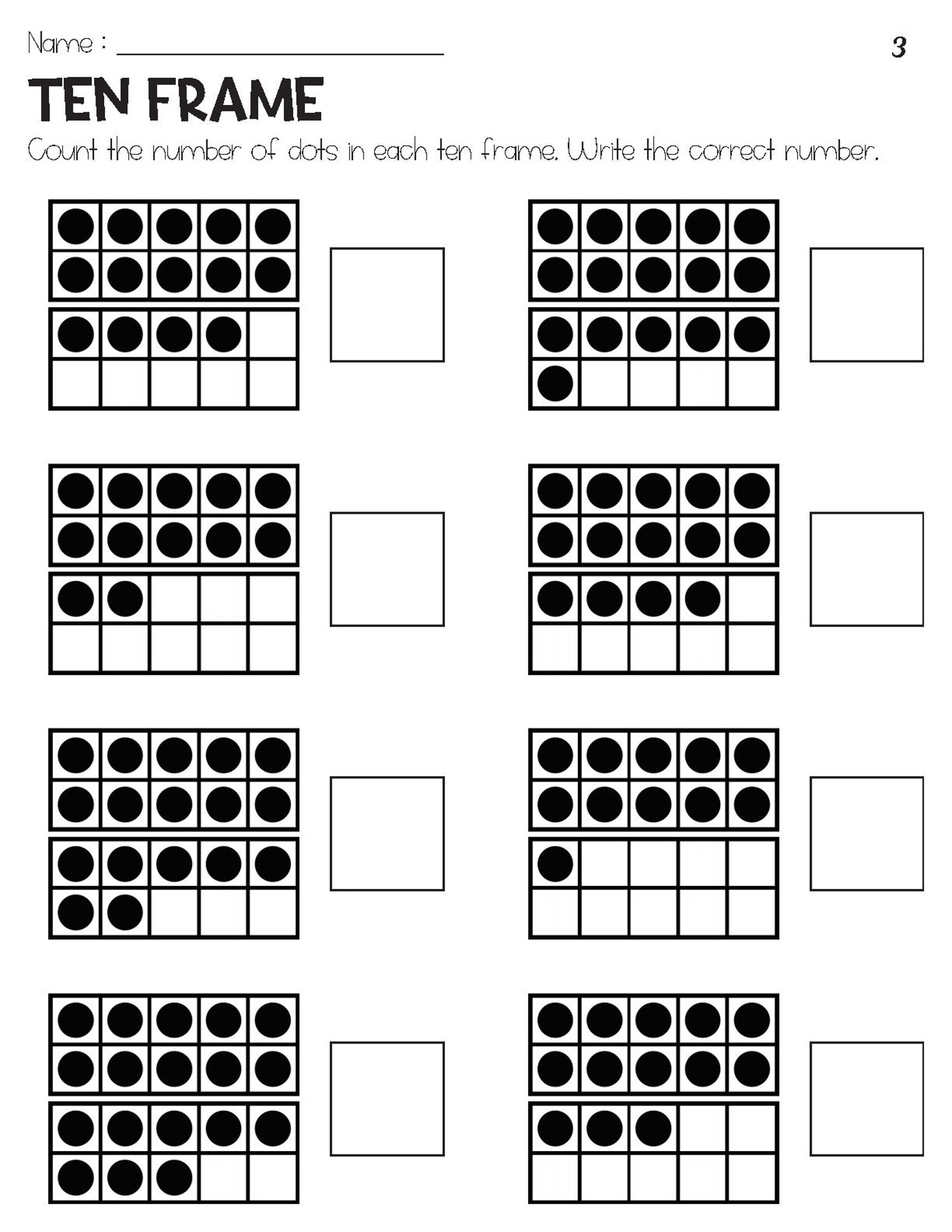 Counting Numbers 11-20 With Ten Frame Objects Worksheets - Etsy