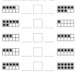 Counting and Comparing Numbers 1-10 With Ten Frame Worksheets - Etsy