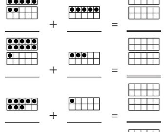 Addition With Pictures Sum up to 20 Worksheets Adding Bears - Etsy