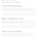 Sentence Writing and Tracing Handwriting Practice Worksheets - Positive ...