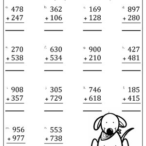 3 Digit Addition and Subtraction Worksheets - SET2 Farm Theme Math ...