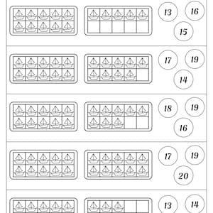 Ten Frames Counting Numbers 11-20 Worksheets Summer Theme - Etsy