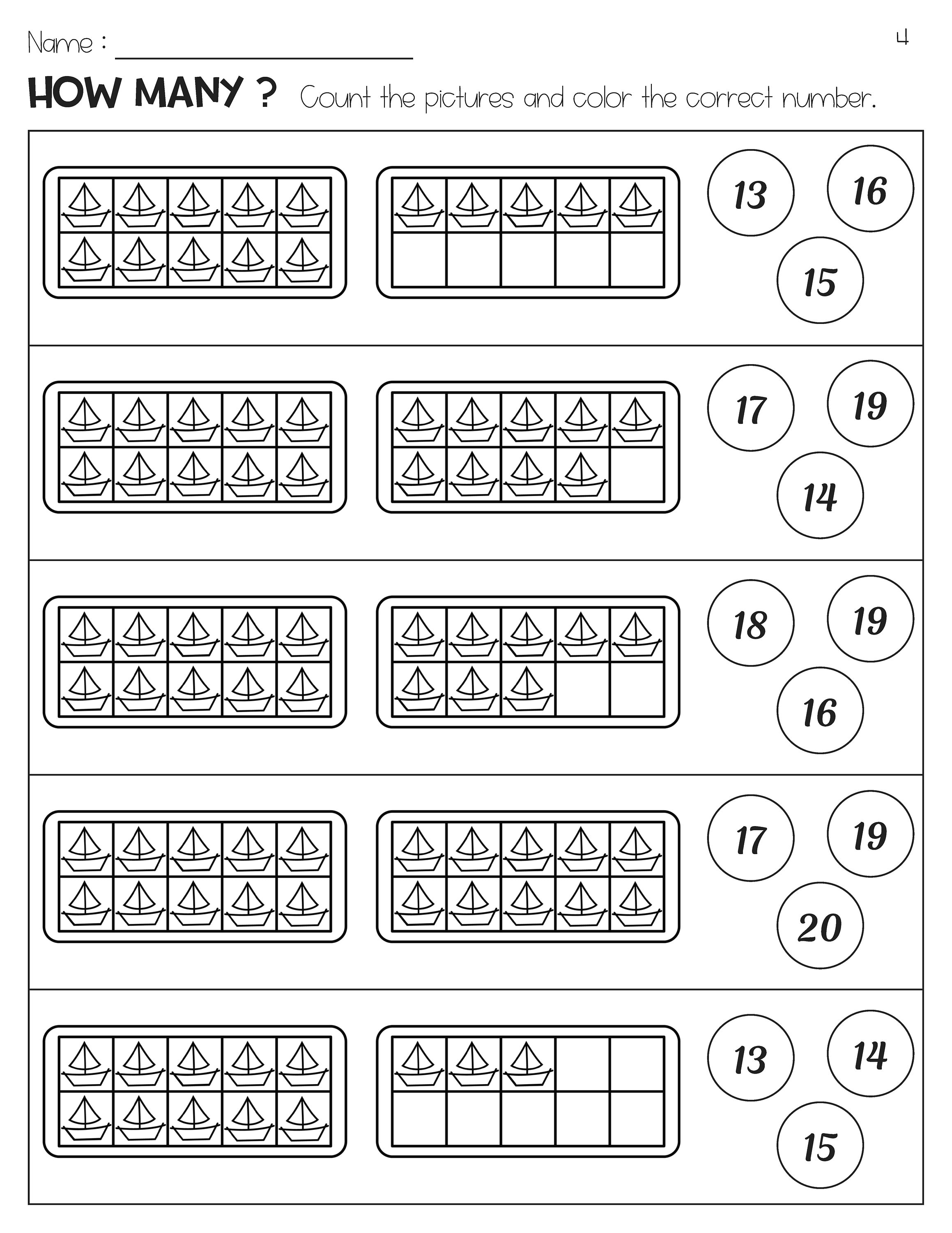 Ten Frames Counting Numbers 11-20 Worksheets Summer Theme - Etsy