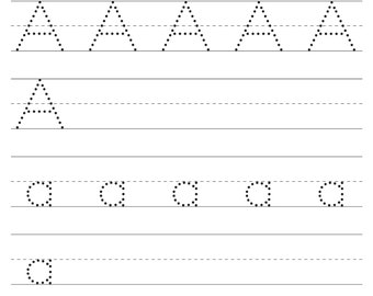 Montessori Blue-lined PRINT Letter Writing Sheet Tracing Activity ...