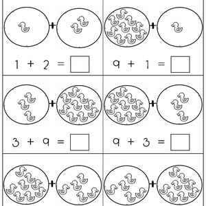 Addition With Pictures Sum up to 20 Worksheets - Adding Ducks Pictures ...