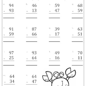 2 Digit Addition and Subtraction Worksheets - Set2 Ocean Theme Math ...