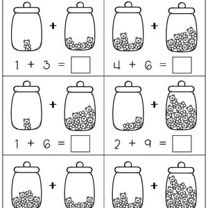 Addition With Pictures Sum up to 20 Worksheets - Adding Bears Pictures ...