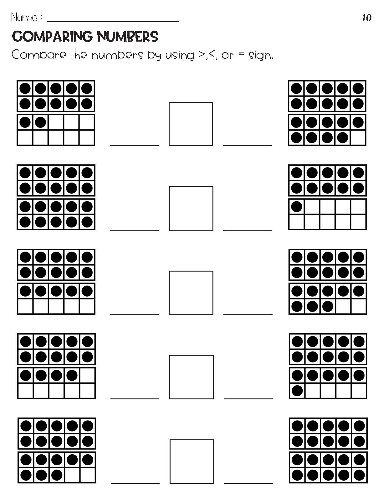 Counting and Comparing Numbers 11-20 With Ten Frame Worksheets - Etsy