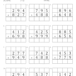 3 Digit Addition With Regrouping Worksheets - Etsy