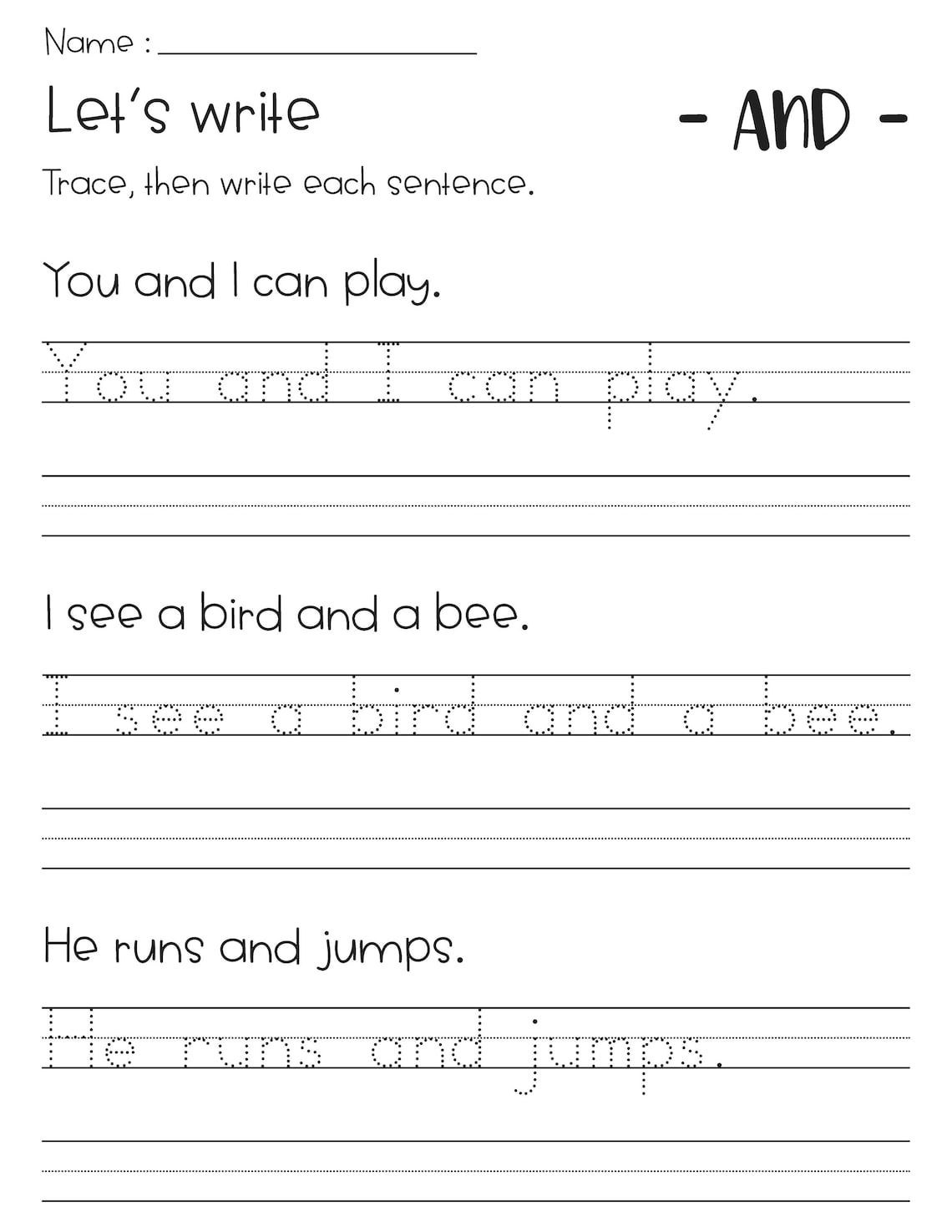Sight Word Sentences Writing and Tracing Worksheets - Etsy