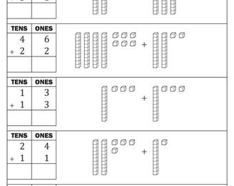 4 Digit Addition Practice Bundle, Using Base Ten Blocks/dienes ...