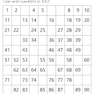 100 Chart Missing Numbers Worksheets - Etsy