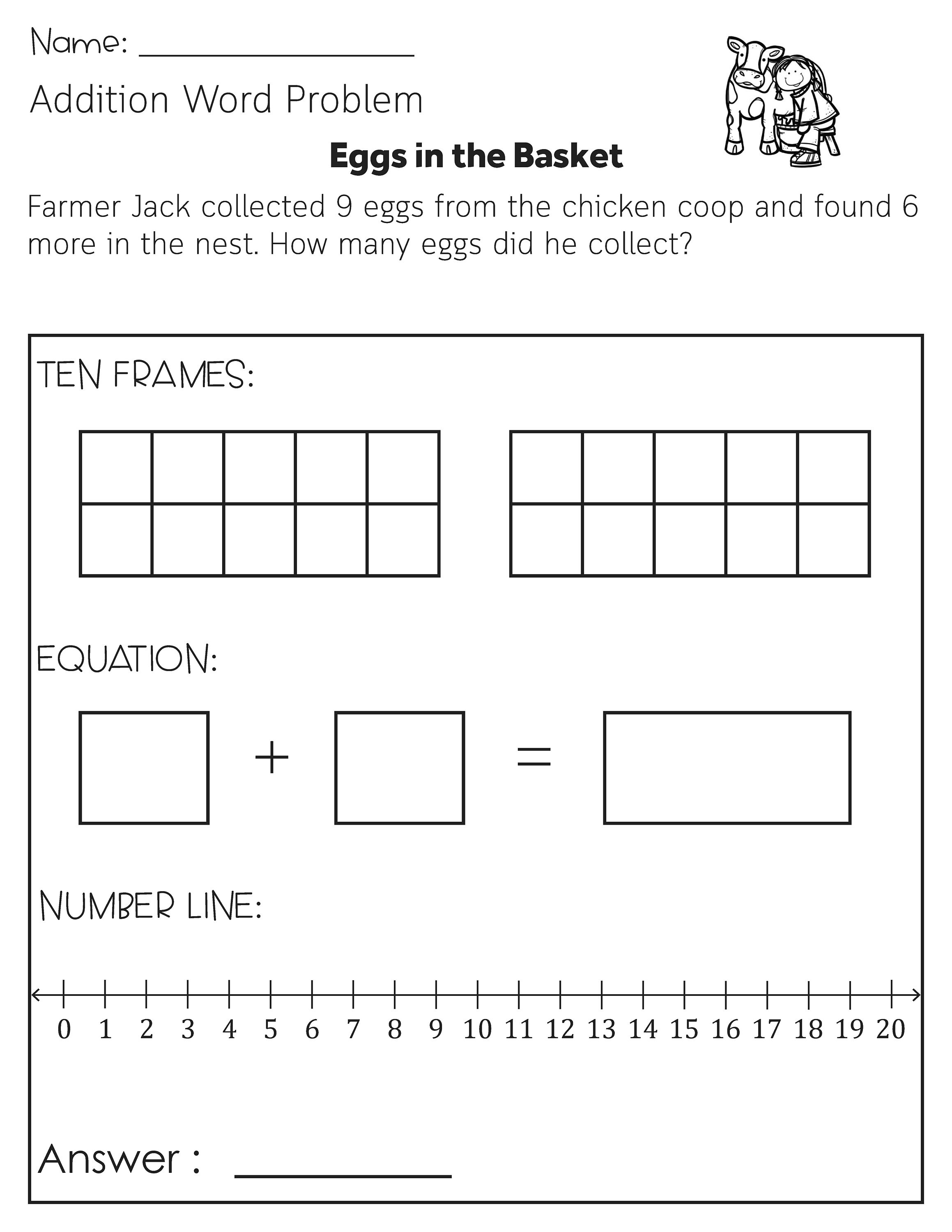 Addition and Subtraction Word Problems to 20 Farm Theme - Etsy