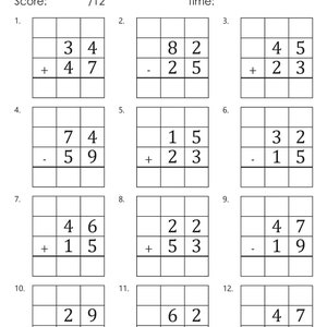 Two Digit Addition and Subtraction With and Without Regrouping With ...