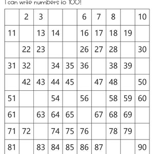 100 Chart Missing Numbers Worksheets - Etsy