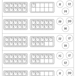 Ten Frames Counting Numbers 11-20 Worksheets Summer Theme - Etsy