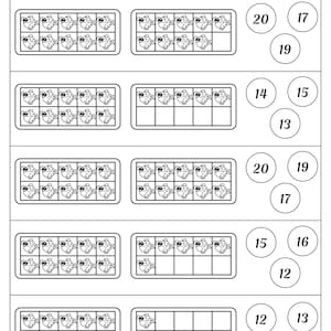 Ten Frames Counting Numbers 11-20 Worksheets Summer Theme - Etsy
