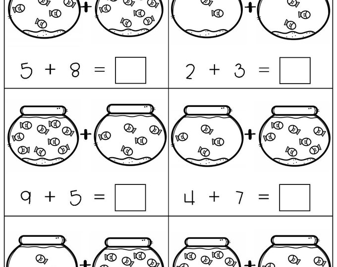 Addition With Pictures Sum up to 20 Worksheets - Adding Cookie Pictures ...