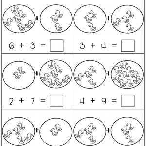 Addition With Pictures Sum up to 20 Worksheets - Adding Ducks Pictures ...