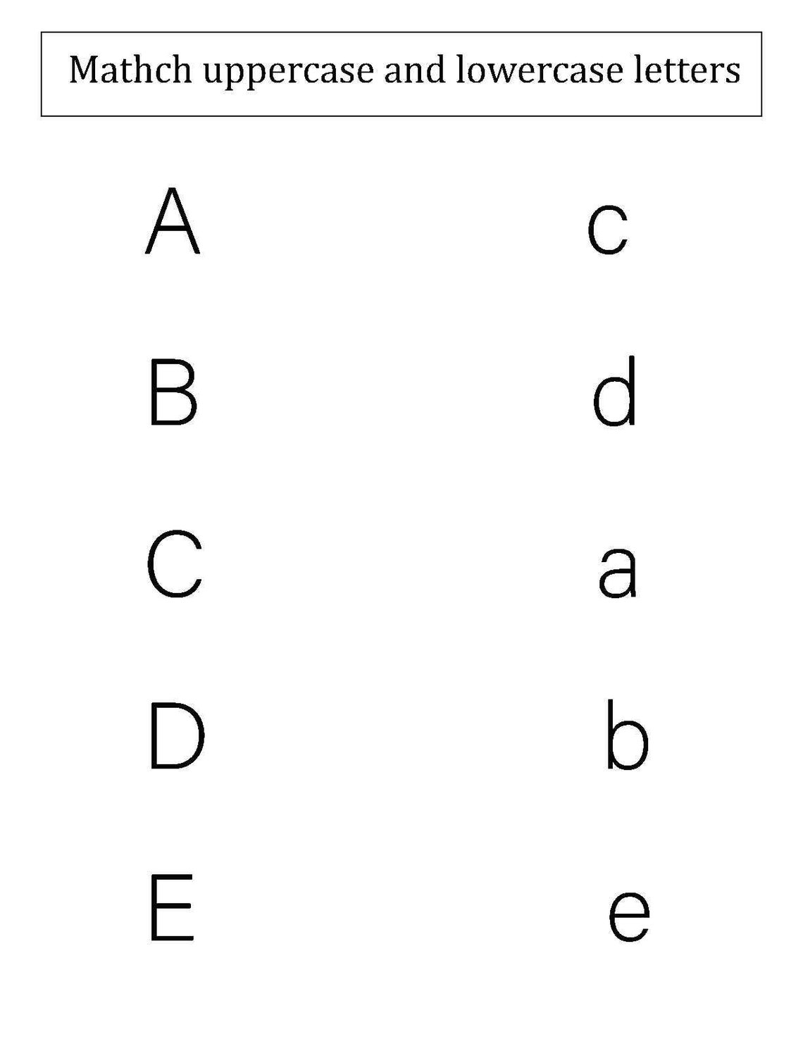 Letter Matching Uppercase and Lowercase Worksheets (printable PDF ...
