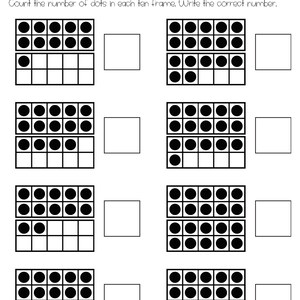 Counting Numbers 11-20 With Ten Frame Objects Worksheets - Etsy