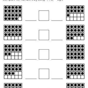 Counting and Comparing Numbers 11-20 With Ten Frame Worksheets - Etsy