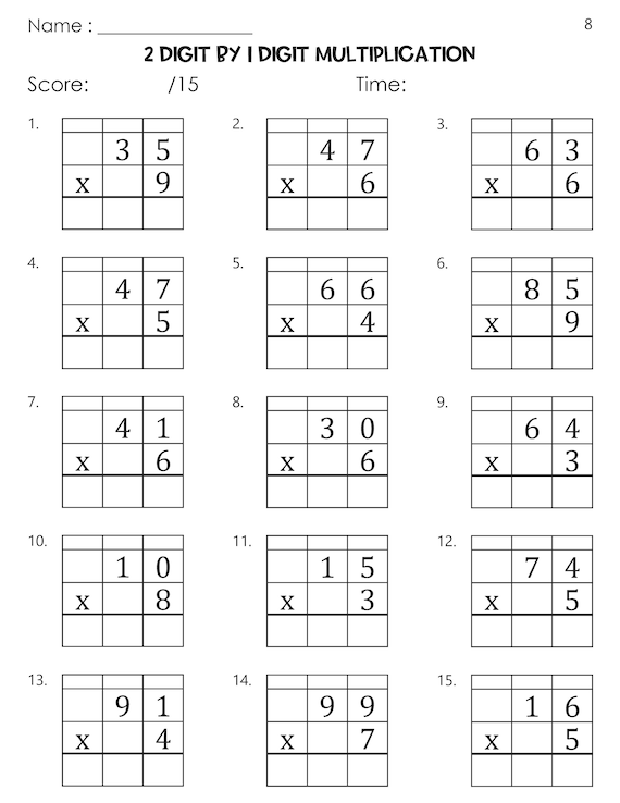 Grid Multiplication Worksheets Expanding Double Brackets (A) Using The