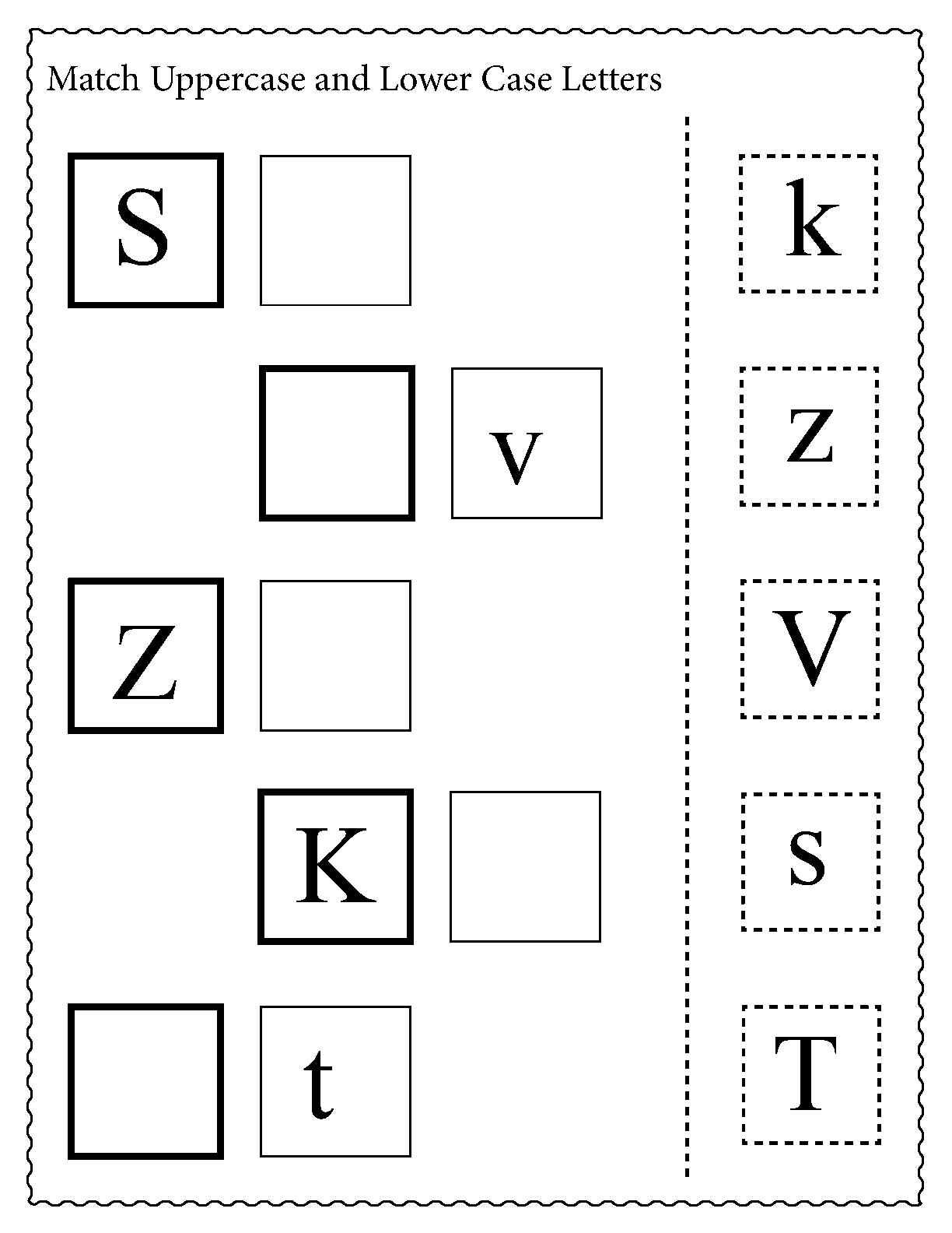 Letter Matching Uppercase and Lowercase Worksheets (printable PDF ...
