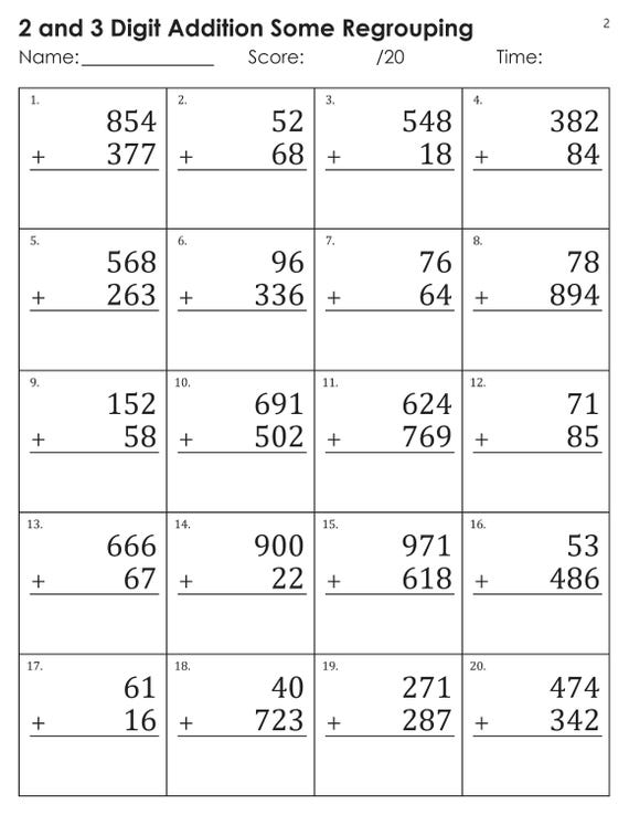 Addition With Carrying Worksheet Carrying Addition Worksheets For Kids