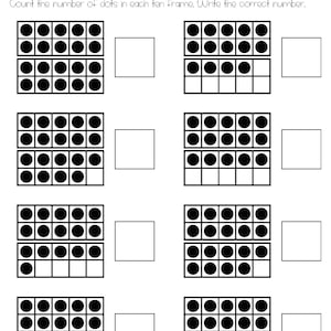 Counting Numbers 11-20 With Ten Frame Objects Worksheets - Etsy