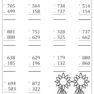 3 Digit Addition and Subtraction Worksheets - SET2 Farm Theme Math ...