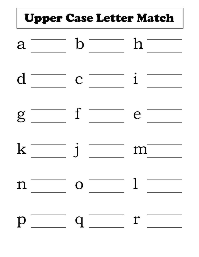 Letter Matching Uppercase and Lowercase Worksheets (printable PDF ...