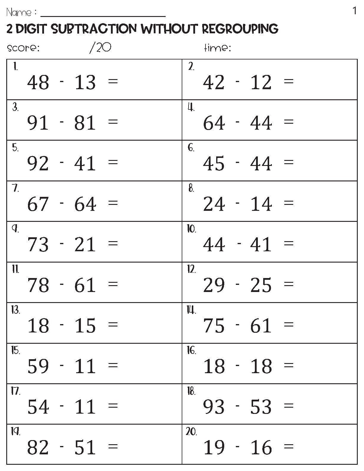 Subtraction With Regrouping Worksheets For Grade 2