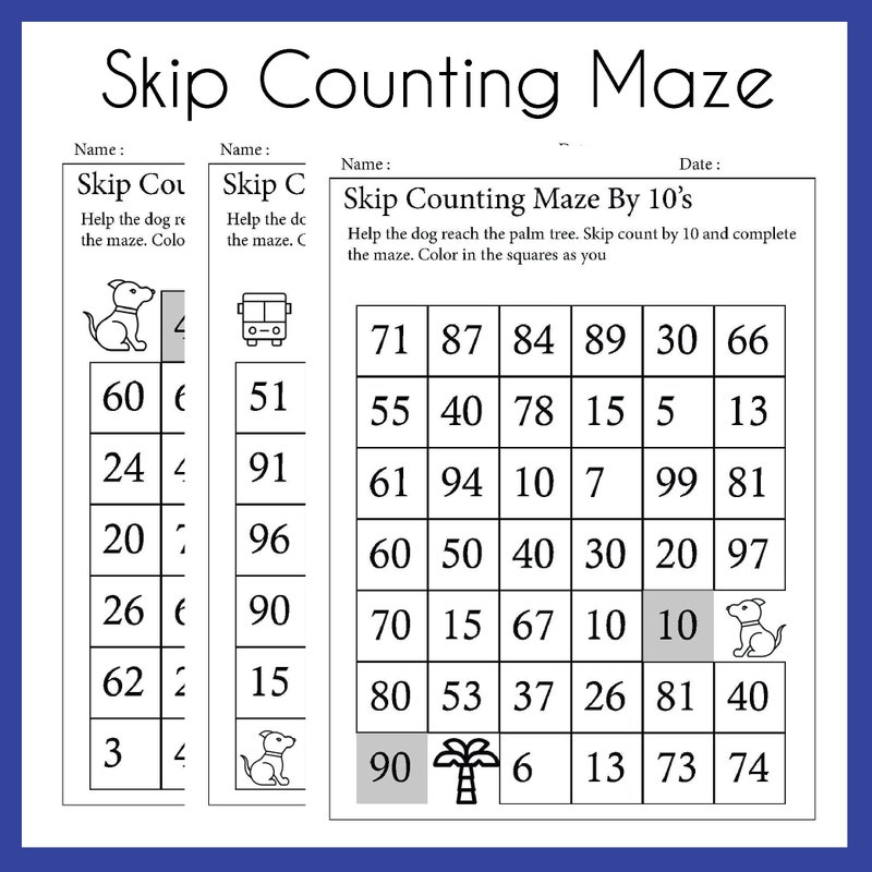 Counting by 5 Maze - Etsy