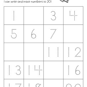 Missing Numbers Chart 1-20 Worksheets Ocean Theme - Etsy