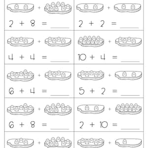 Addition With Pictures to 20 Worksheets - Adding Penguin - Etsy