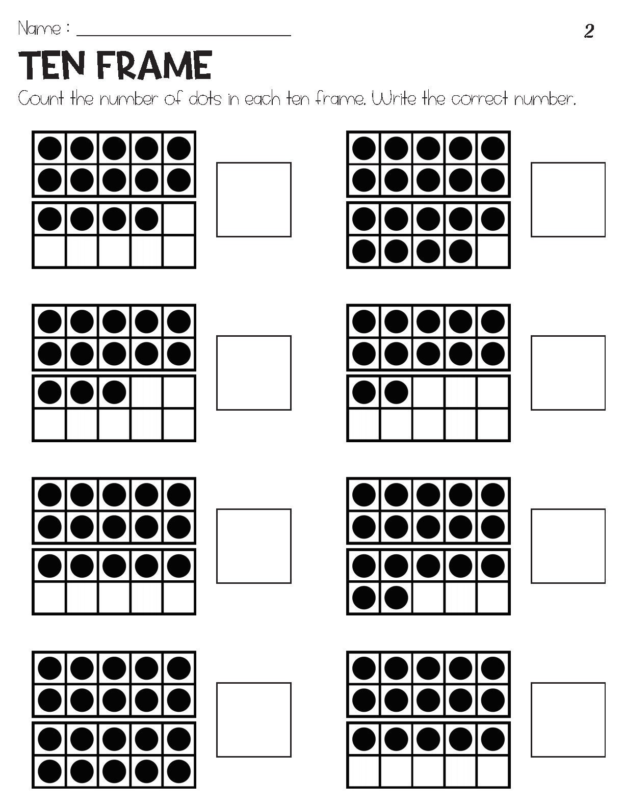 Counting Numbers 11-20 With Ten Frame Objects Worksheets - Etsy