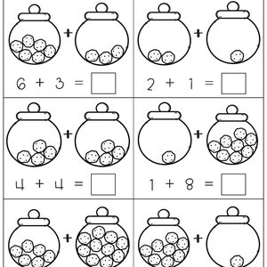 Addition With Pictures Sum up to 20 Worksheets - Adding Cookie Pictures ...