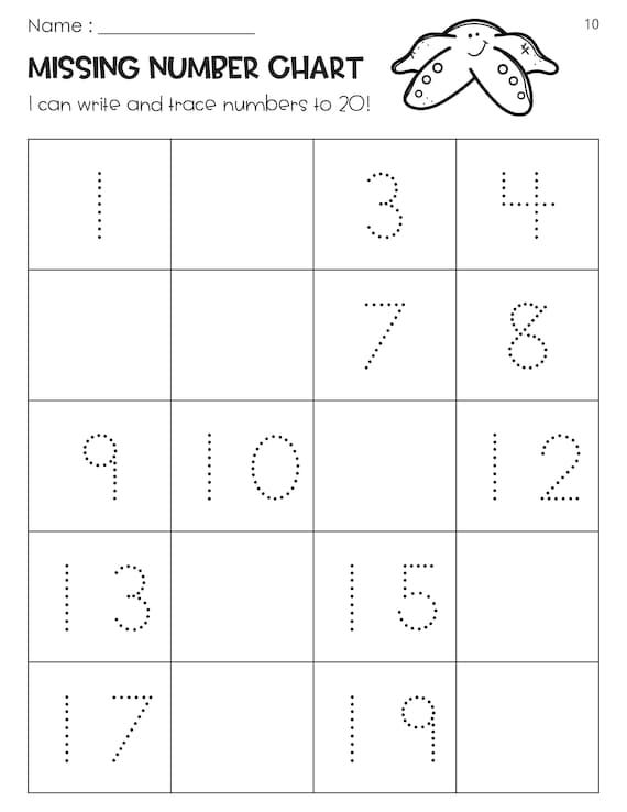 Tracing Numbers 1 20 Worksheets
