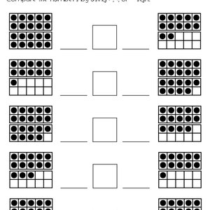 Counting and Comparing Numbers 11-20 With Ten Frame Worksheets - Etsy