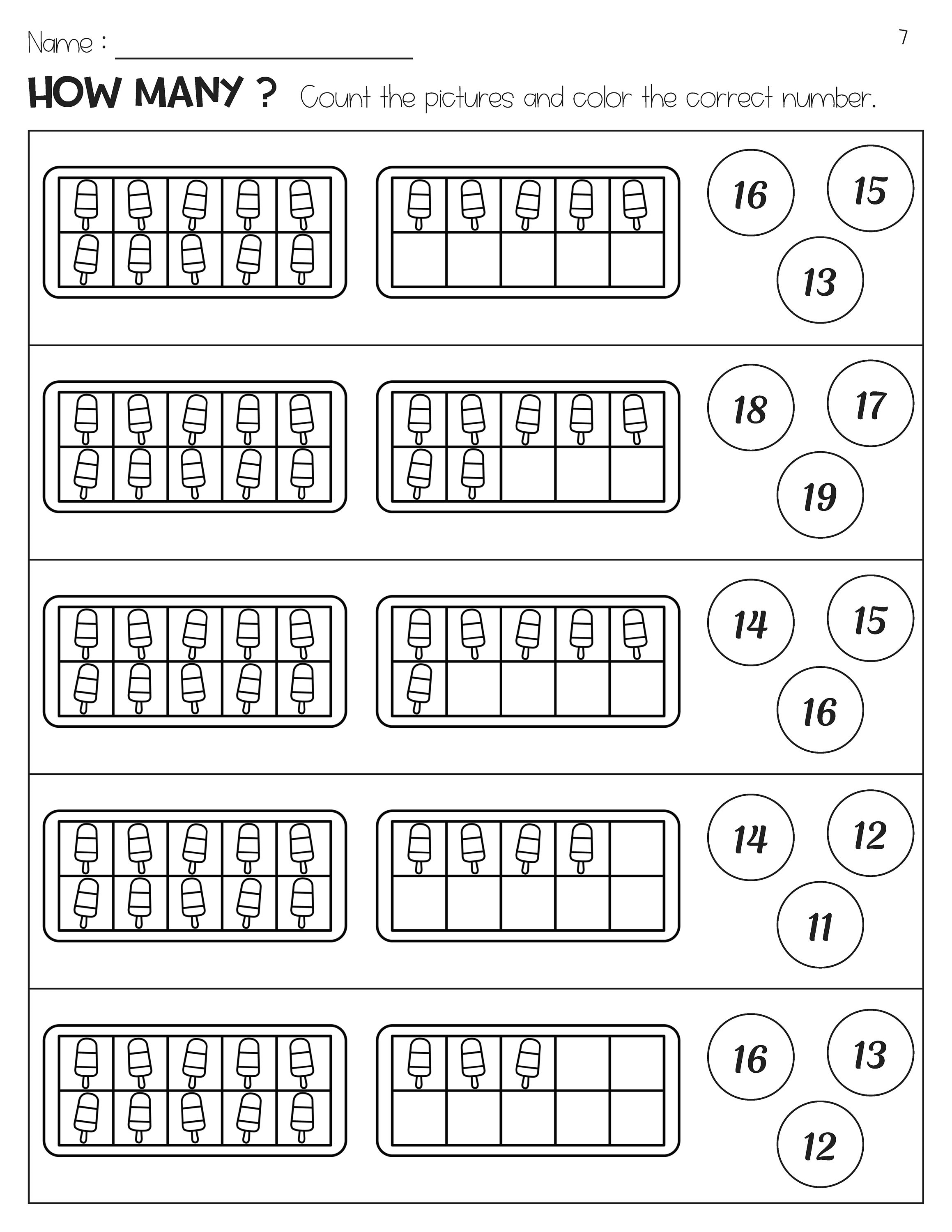Ten Frames Counting Numbers 11-20 Worksheets Summer Theme - Etsy