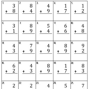 Single Digit Addition Worksheets - Etsy