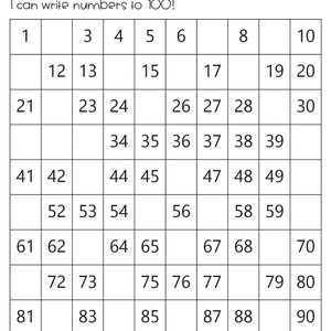 100 Chart Missing Numbers Worksheets - Etsy