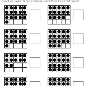 Counting Numbers 11-20 With Ten Frame Objects Worksheets - Etsy