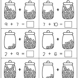 Addition With Pictures Sum up to 20 Worksheets - Adding Bears Pictures ...